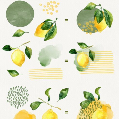 Watercolor Lemon Fruit Clipart | Master Bundles