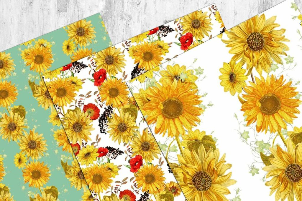 Sunflower Seamless Patterns – MasterBundles