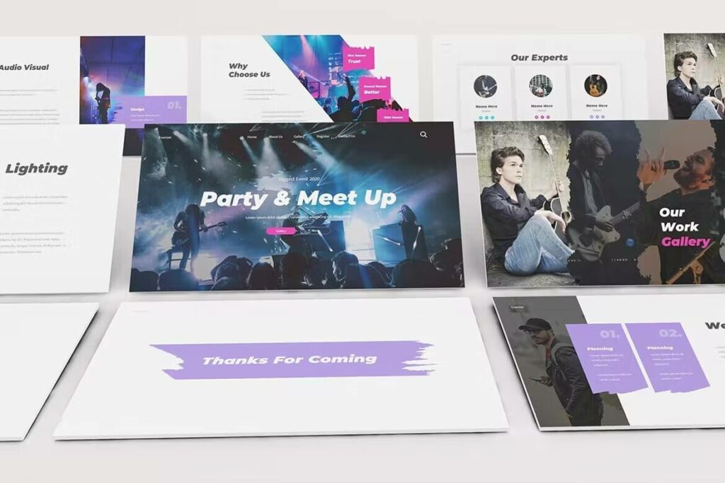 Party & Meet Up Event Powerpoint Template – MasterBundles