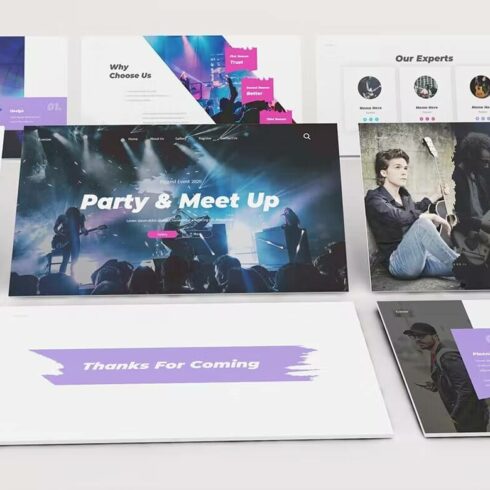 Party & Meet Up Event Powerpoint Template | Master Bundles