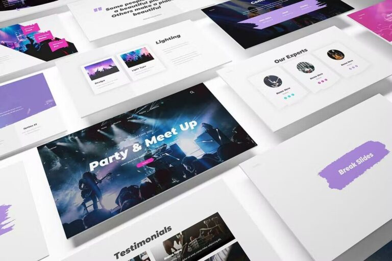 Party & Meet Up Event Powerpoint Template – MasterBundles