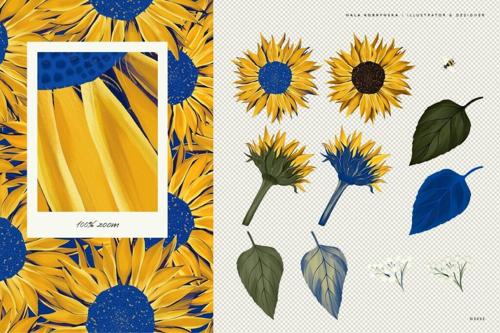 Sunflowers Patterns & Map of Ukraine – MasterBundles