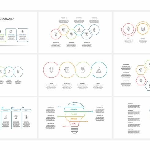 50 Line Animated Infographics | Master Bundles