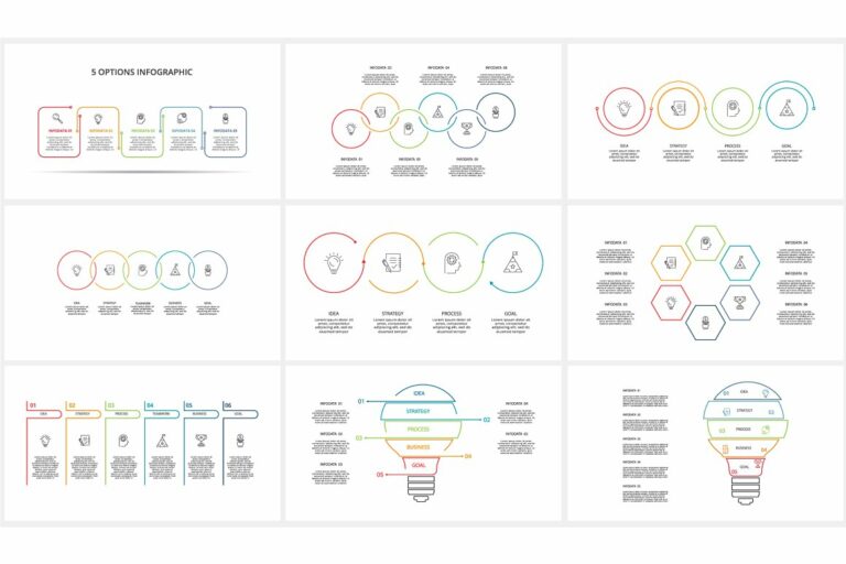 50 Line Animated Infographics – MasterBundles