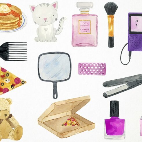 Watercolor Slumber Party Clipart | Master Bundles