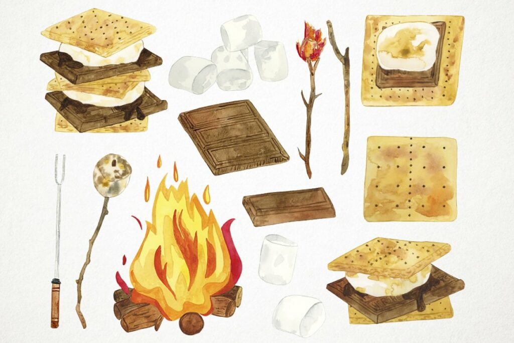 Watercolor Smores Clipart – MasterBundles