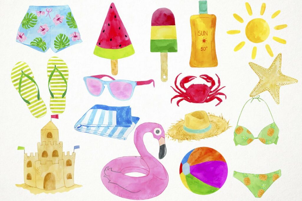 Watercolor Summer Clipart – MasterBundles