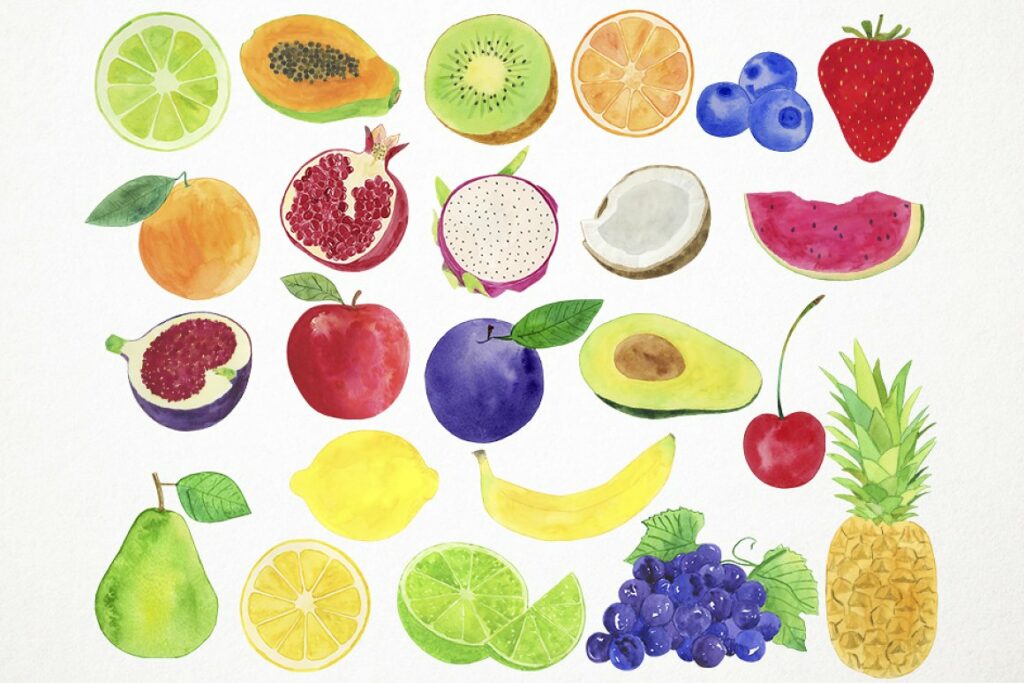 Watercolor Fruits Clipart – MasterBundles