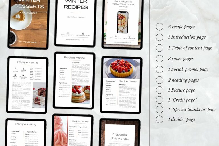 Recipe Book Template , Editable – MasterBundles