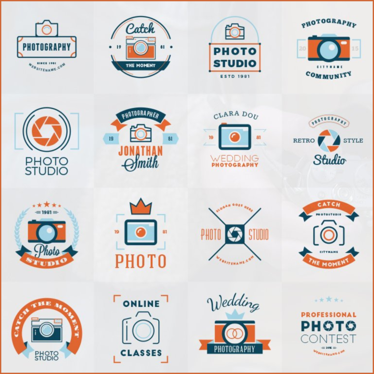 Set Of 16 Photography Logos AI – MasterBundles
