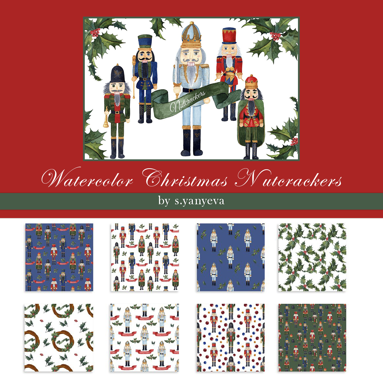 Watercolor Christmas Nutcrackers – MasterBundles