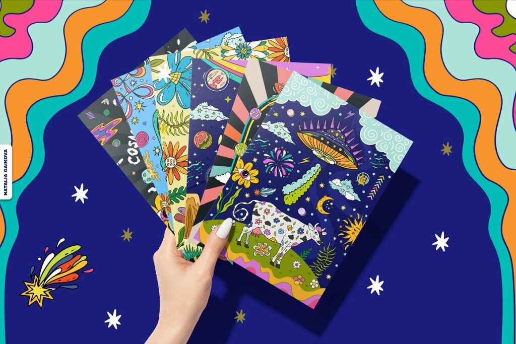 RETRO Cosmic - Bundle AI PNG – MasterBundles