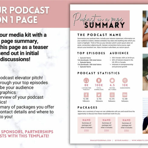 20 Page Podcast Media Kit Template | Master Bundles