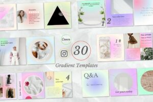 Gradient Instagram Post Templates | MasterBundles