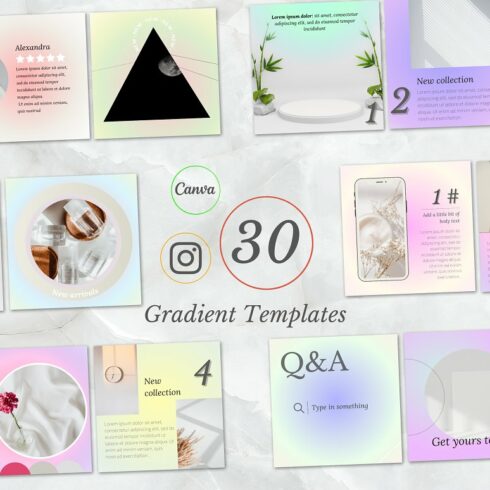 Gradient Instagram Post Templates | Master Bundles