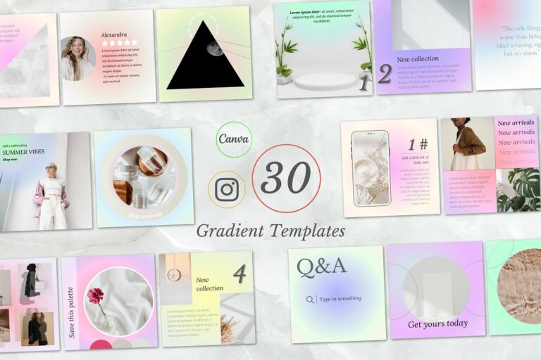 Gradient Instagram Post Templates – MasterBundles