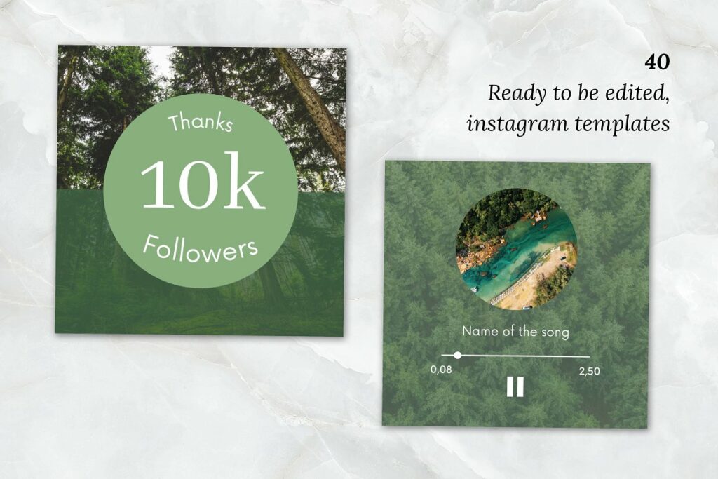 Green Instagram Post Pack – MasterBundles