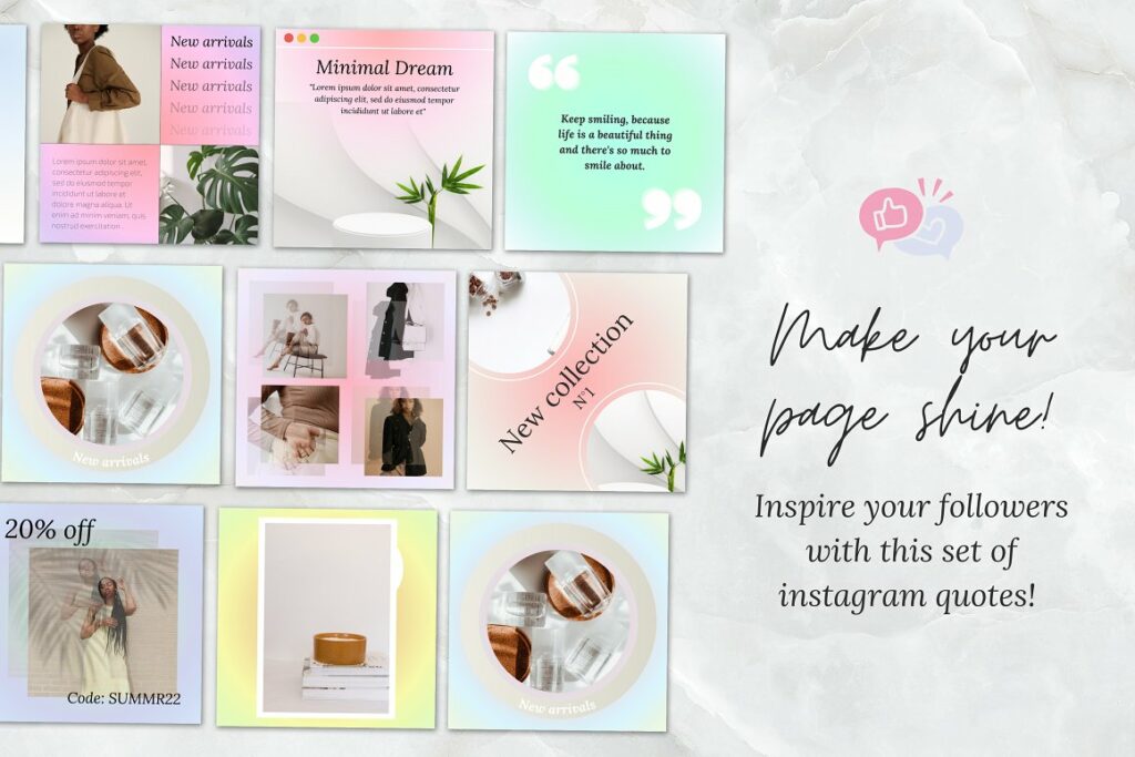Gradient Instagram Post Templates – MasterBundles