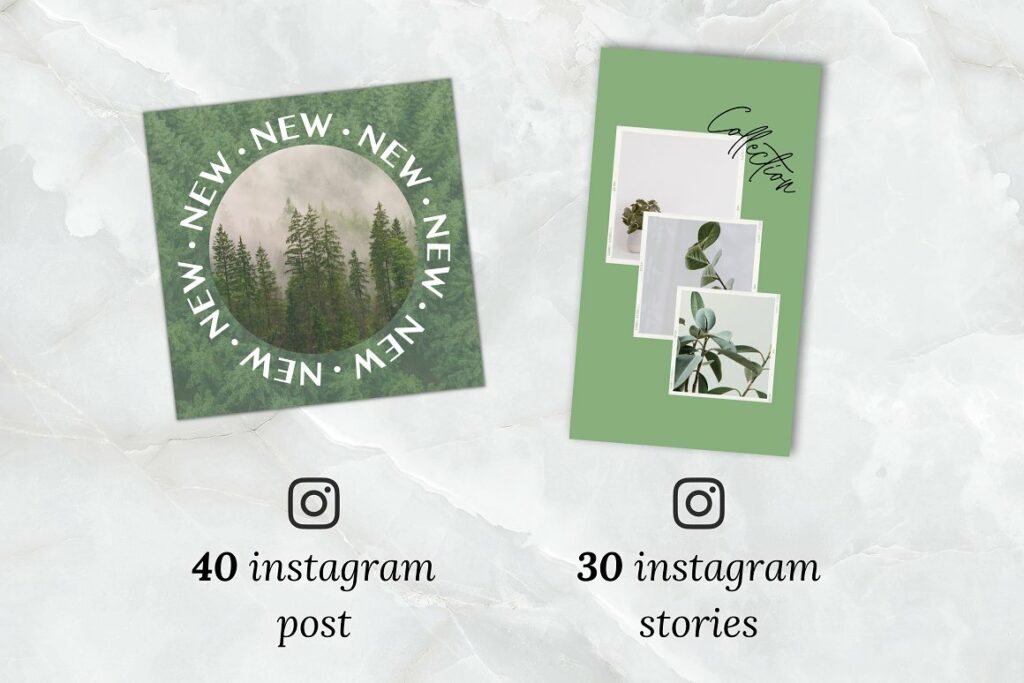Green Instagram Post Pack – MasterBundles