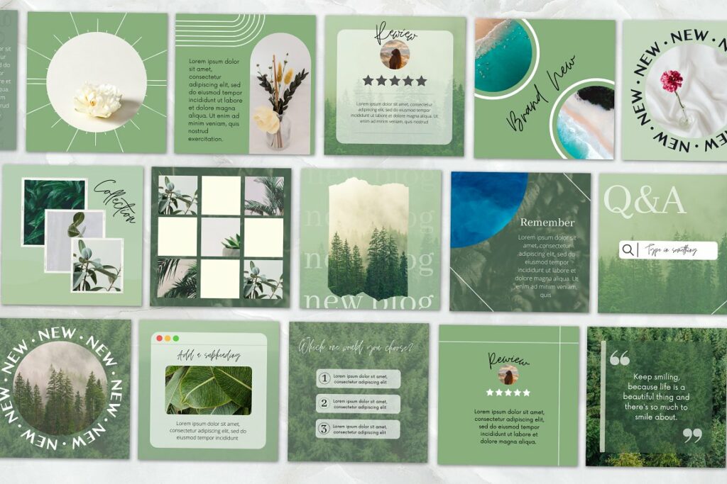 Green Instagram Post Pack – MasterBundles