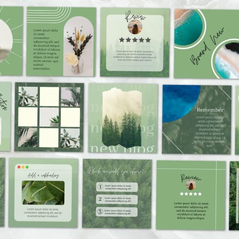 Green Instagram Post Pack – MasterBundles