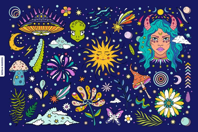 RETRO Cosmic - Bundle AI PNG – MasterBundles