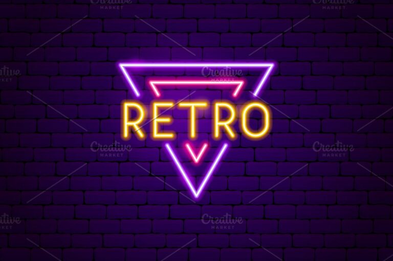 Retro Neon Retro Symbols – MasterBundles