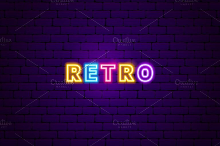 Retro Neon Retro Symbols – MasterBundles