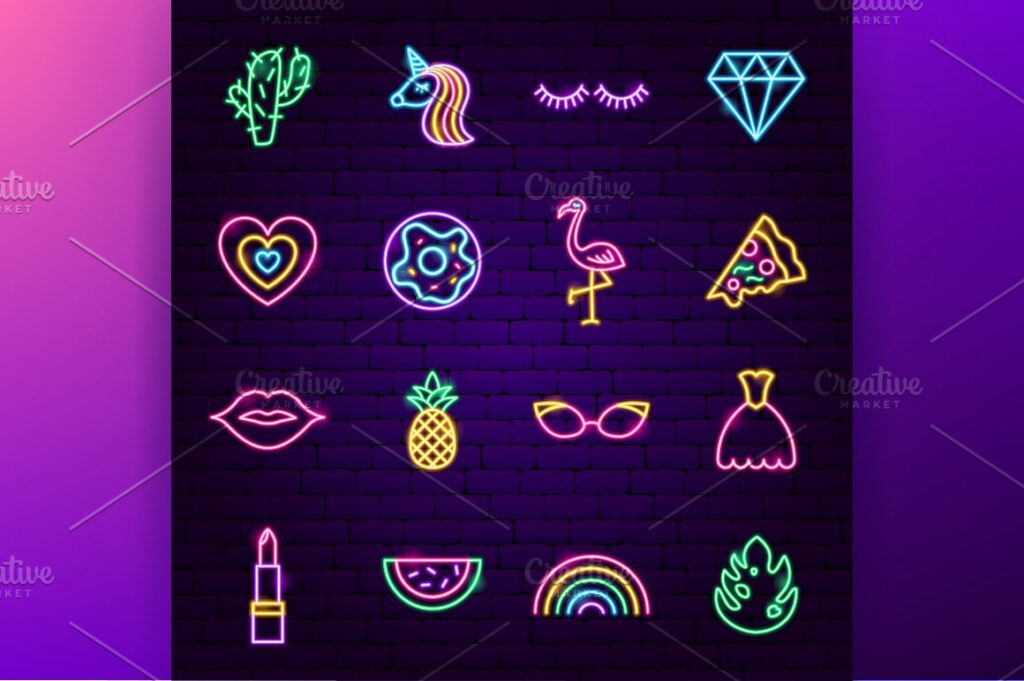 Girl Power Neon Outline Vector – MasterBundles