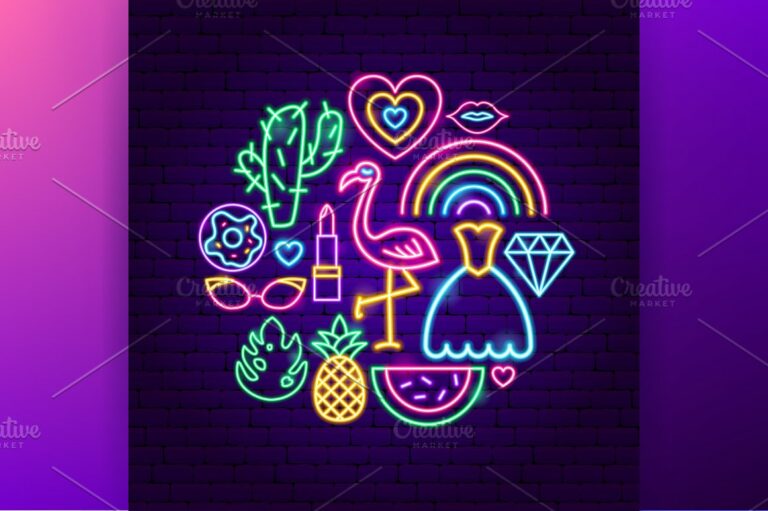 Girl Power Neon Outline Vector – MasterBundles