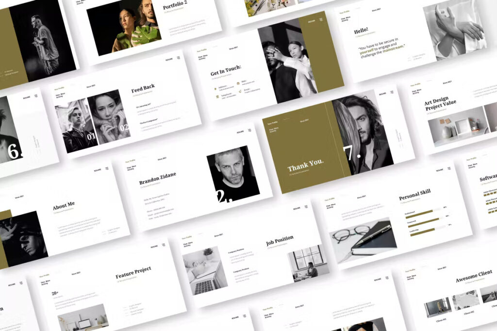 Minimalist CV Resume Powerpoint Presentation – MasterBundles