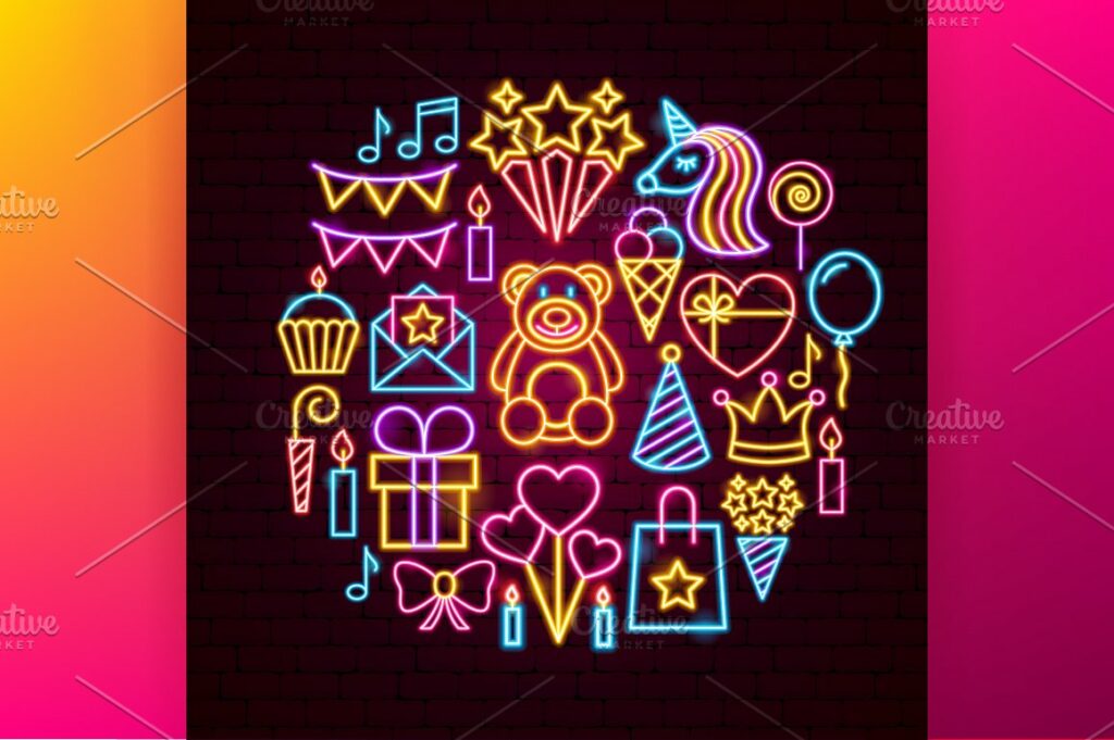 Party Neon Outline Vector Icons – MasterBundles