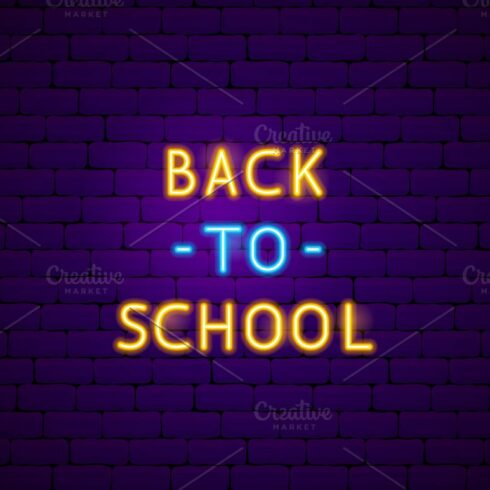 Back To School Neon Outline Vector Icons | Master Bundles