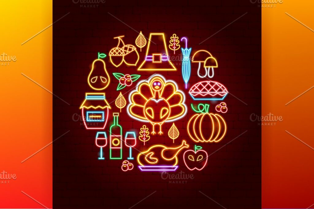Thanksgiving Day Neon – MasterBundles