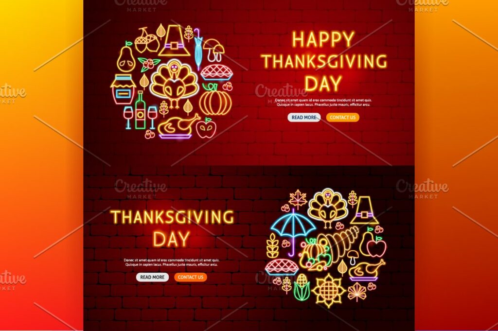 Thanksgiving Day Neon – MasterBundles