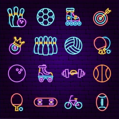 Sport Neon Icons | MasterBundles