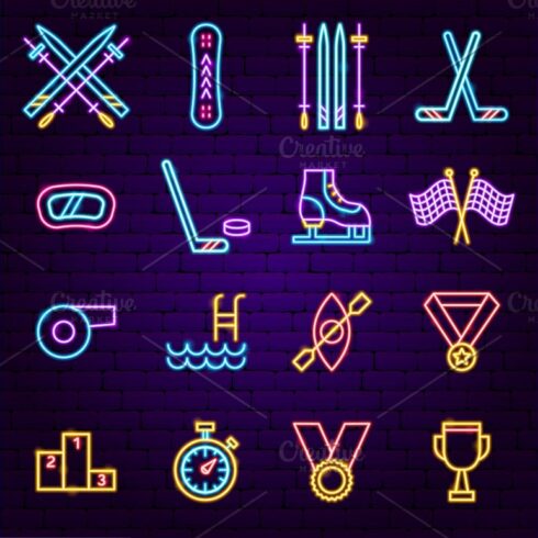 Sport Neon Icons | MasterBundles