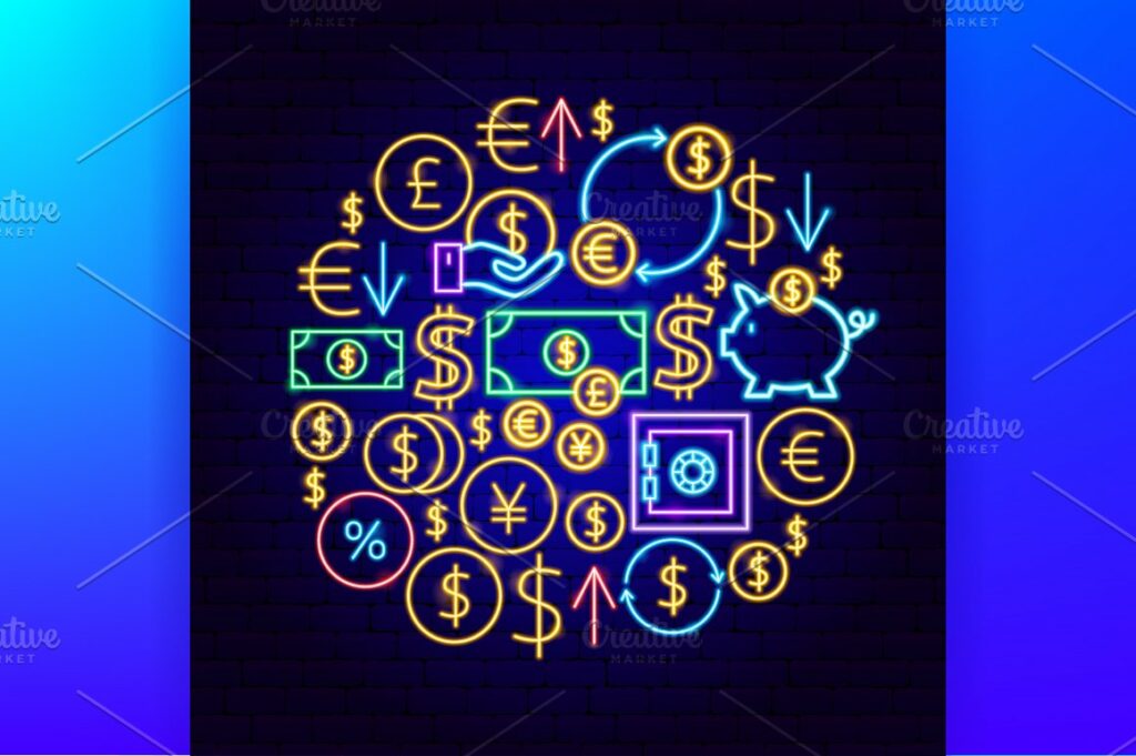 Banking Finance Neon Symbols – MasterBundles