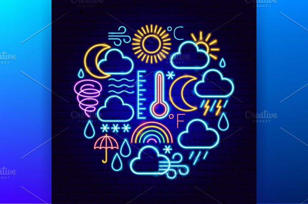 Weather Neon Symbols – MasterBundles
