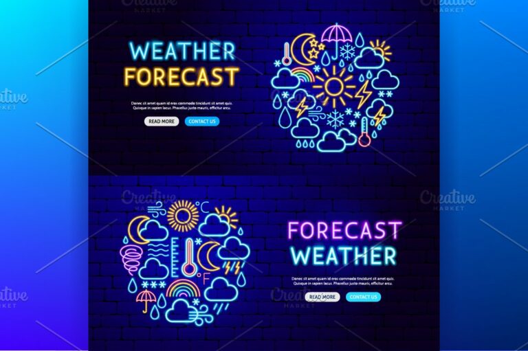 Weather Neon Symbols – MasterBundles
