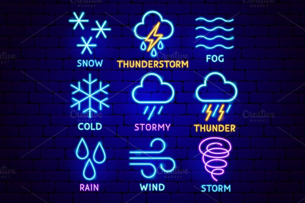 Weather Neon Symbols – MasterBundles