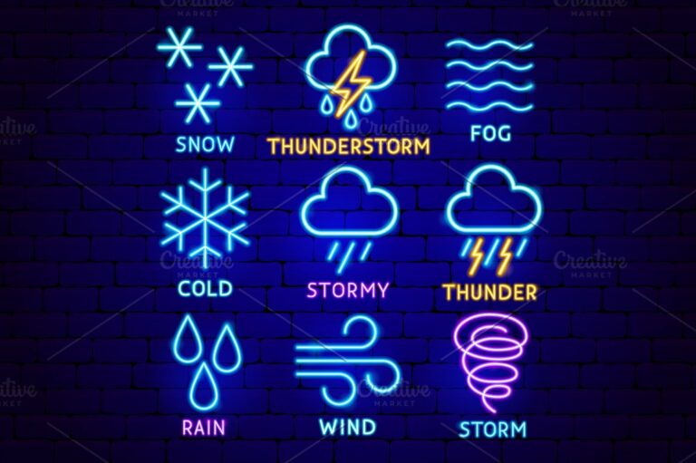Weather Neon Symbols – MasterBundles
