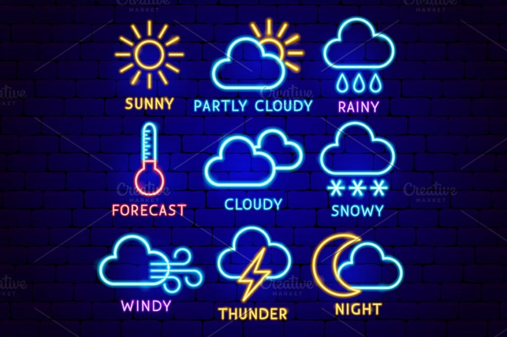 Weather Neon Symbols – MasterBundles