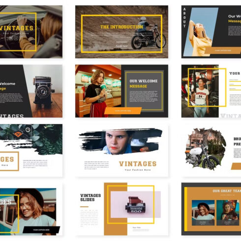 Vintages Powerpoint Template: 150+ Total Slides | Master Bundles