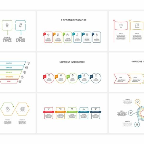 50 Line Animated Infographics | Master Bundles