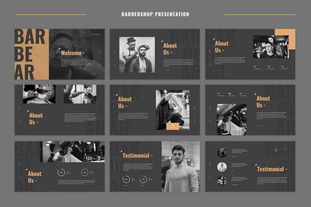 Barbear - Barbershop Presentation Template – MasterBundles