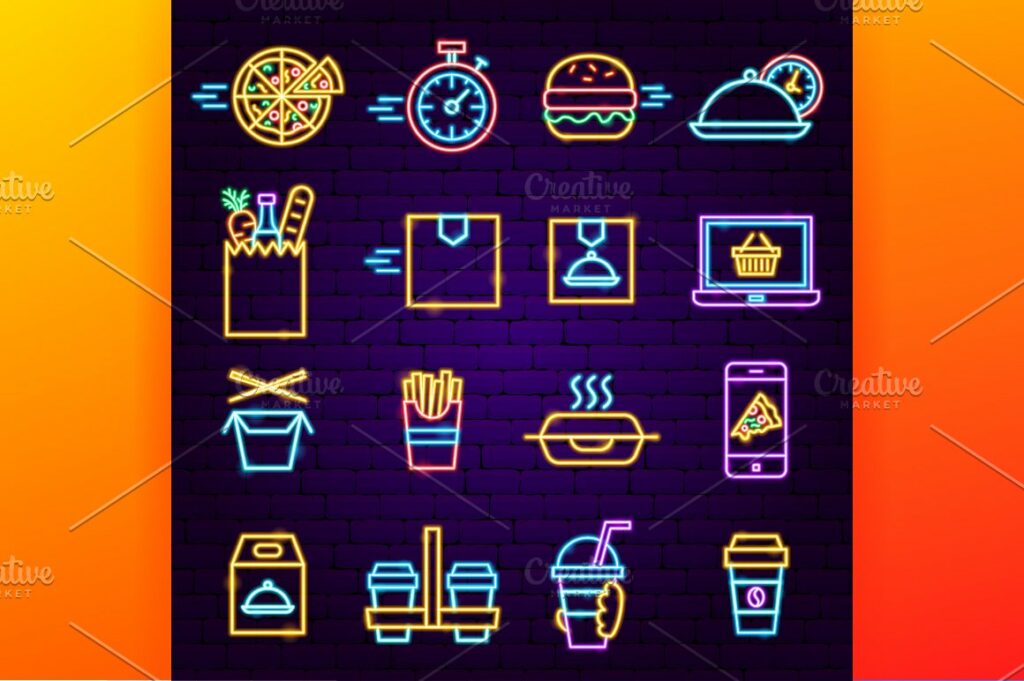 Food Delivery Neon – MasterBundles