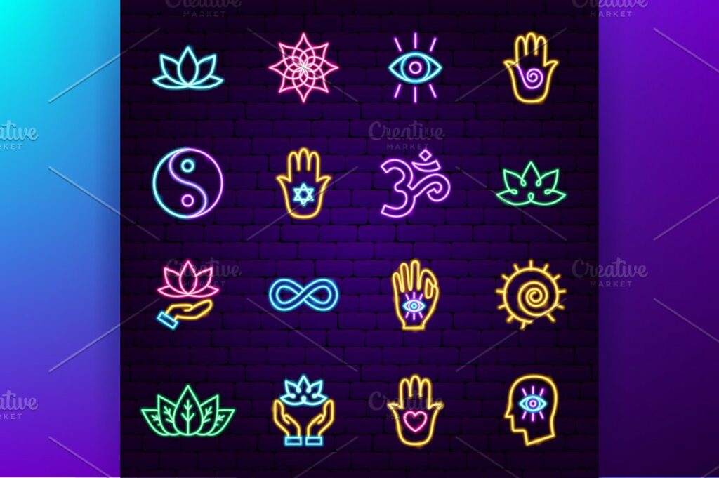 Yoga Meditation Neon – MasterBundles