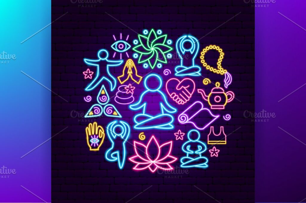 Yoga Meditation Neon – MasterBundles