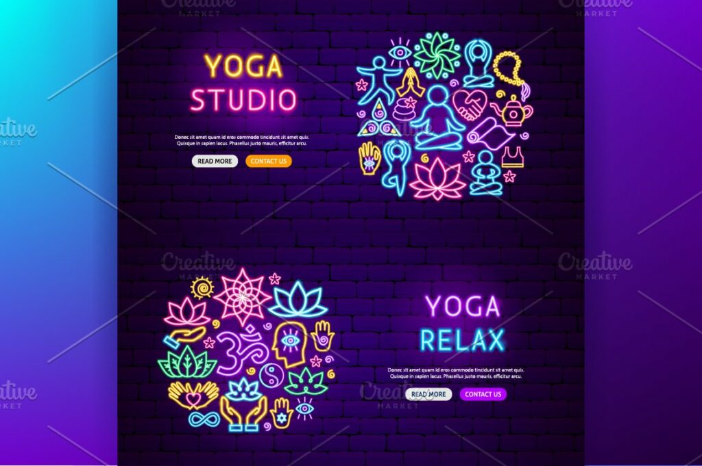 Yoga Meditation Neon – MasterBundles